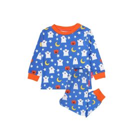 Toby tiger Zweiteiliger Schlafanzug mit Halloween Print in blau | Gr.: 98