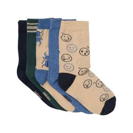 Minymo Kinder Socken "Socks with Pattern (5-Pack)" in Gr&uuml;n | Gr.: 27-30
