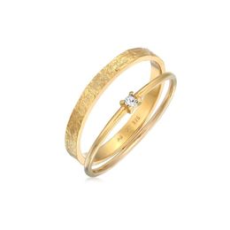 Elli Ring 925 Sterling Silber Ring Set in Gold | Gr.: 52