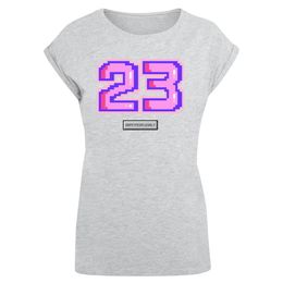 F4NT4STIC T-Shirt Pixel 23 pink in grau meliert | Gr.: XL