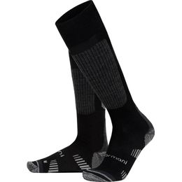 Normani 2 bequeme Merino Trekking Kniestr&uuml;mpfe mit Frotteesohle in Schwarz | Gr.: 39-42
