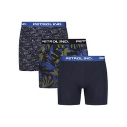 PETROL INDUSTRIES 3-er Pack Boxershorts Shorewalk in Blau | Gr.: M
