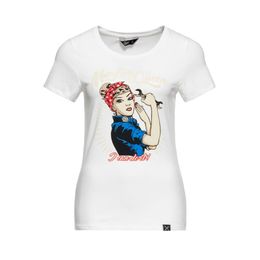 Queen Kerosin Basic T-Shirt Motor Queen I can do it in offwhite | Gr.: S