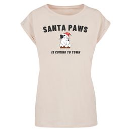 F4NT4STIC T-Shirt Santa Paws Christmas Cat in Whitesand | Gr.: 4XL