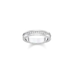 Thomas Sabo Ring Mit Wei&szlig;en Steinen Silber in silber, wei&szlig; | Gr.: 48