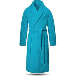 Normani Herren Premium Bademantel Basic in T&uuml;rkis | Gr.: L
