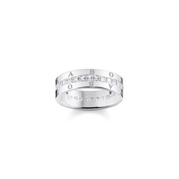 Thomas Sabo Bandring Wei&szlig;e Steine Pav&eacute; Silber in silber, wei&szlig; | Gr.: 48
