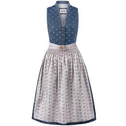 Stockerpoint Midi Dirndl "Amalie 2" in dunkelblau-grau | Gr.: 36