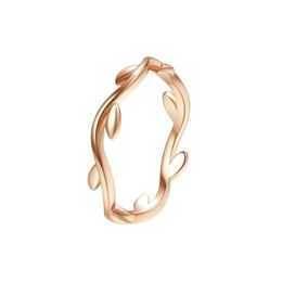 Hey Happiness Vergold. Lorbeer-Ring aus 925er Sterlingsilber in Ros&eacute;gold | Gr.: 52