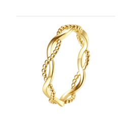 Hey Happiness Vergold. Doppelt Gedrehter Ring aus 925er Sterlingsilber in Gold | Gr.: 52