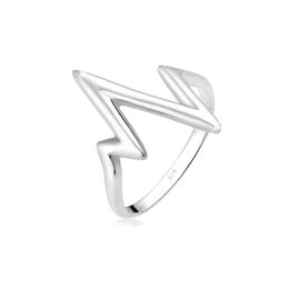 Elli Ring 925 Sterling Silber Geo, Herzschlag in Silber | Gr.: 54