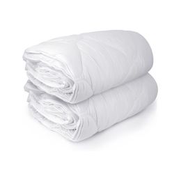 Aspero 2 x Vierjahreszeiten-Bettdecke Dublin in Wei&szlig; | Gr.: 200 x 220 cm