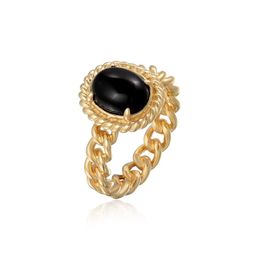 Elli Ring 925 Sterling Silber in Gold | Gr.: 54