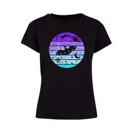 F4NT4STIC Box Tee Retro Alien Weltraum Sonnenuntergang in schwarz | Gr.: XS