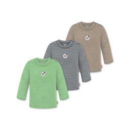 Normani Outdoor Sports 3er Pack Baby Merino Longsleeve Taupo in Beige/Grau/Gr&uuml;n | Gr.: 62/68