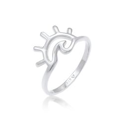 Elli Ring 925 Sterling Silber Sonne, Wellen in Silber | Gr.: 54