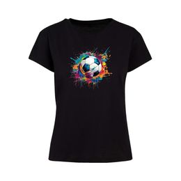 F4NT4STIC Box Tee Bunte Fu&szlig;ball Grafik in schwarz | Gr.: XL