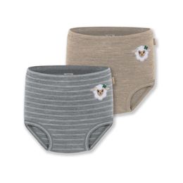 Normani Outdoor Sports 2er Pack Baby Merino Windelhose Tokoroa in Beige/Grau | Gr.: 92