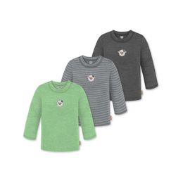 Normani Outdoor Sports 3er Pack Baby Merino Longsleeve Taupo in Anthrazit/Grau/Gr&uuml;n | Gr.: 74/80