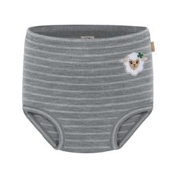 Normani Outdoor Sports Baby Merino Windelhose Tokoroa in Grau gestreift | Gr.: 80