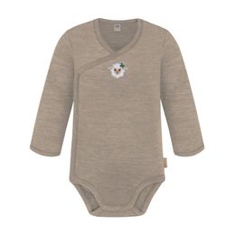Normani Outdoor Sports Baby Merino Wickelbody Langarm Kaitaia in Beige | Gr.: 80