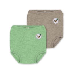 Normani Outdoor Sports 2er Pack Baby Merino Windelhose Tokoroa in Beige/Gr&uuml;n | Gr.: 86