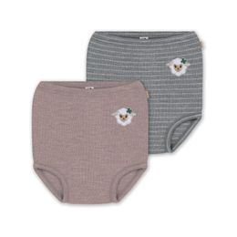 Normani Outdoor Sports 2er Pack Baby Merino Windelhose Tokoroa in Grau/Rosa | Gr.: 86