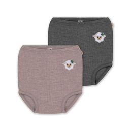 Normani Outdoor Sports 2er Pack Baby Merino Windelhose Tokoroa in Anthrazit/Rosa | Gr.: 80