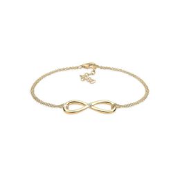 Elli DIAMONDS Armband 925 Sterling Silber Infinity in Gold | Gr.: 16 cm
