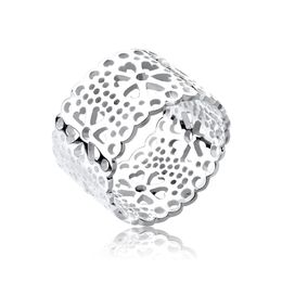 Elli Ring 925 Sterling Silber Blume, Herz, Ornament in Silber | Gr.: 56