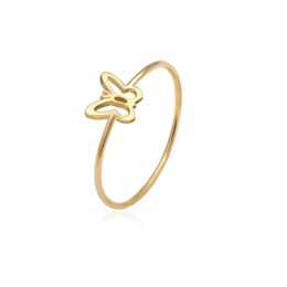 Elli Ring 925 Sterling Silber Schmetterling in Gold | Gr.: 44