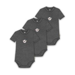 Normani Outdoor Sports 3er Set Baby Merino Kurzarmbody Multipack in Anthrazit | Gr.: 74