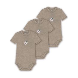 Normani Outdoor Sports 3er Set Baby Merino Kurzarmbody Multipack in Beige | Gr.: 68
