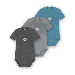 Normani Outdoor Sports 3er Set Baby Merino Body Kurzarm Tauranga in Blau/Grau/Anthrazit | Gr.: 98