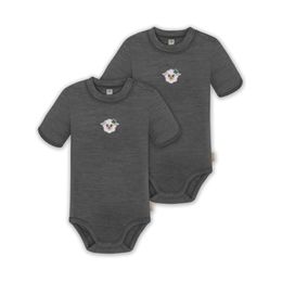 Normani Outdoor Sports 2x Baby Merino Kurzarm Body in Anthrazit | Gr.: 92