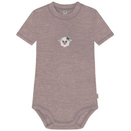 Normani Outdoor Sports Baby Kurzarm Body - 100% Bio-Merinowolle in Rosa | Gr.: 86