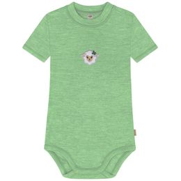 Normani Outdoor Sports Baby Kurzarm Body - 100% Bio-Merinowolle in Gr&uuml;n | Gr.: 68