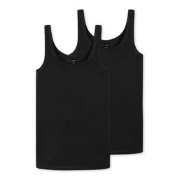 Schiesser Tops 2er-Pack Basic Kids in Schwarz | Gr.: 164