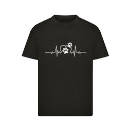 F4NT4STIC T-Shirt Herzschlag Hunde Liebe in schwarz | Gr.: 122/128