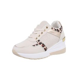 Ital-Design Freizeitschuh in Beige und Gold | Gr.: 38