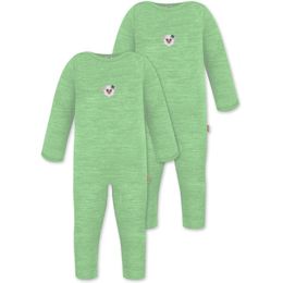 Normani Outdoor Sports 2er Pack Baby Merino Strampler Tangoio in Gr&uuml;n | Gr.: 80