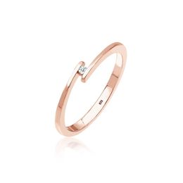 Elli DIAMONDS Ring 925 Sterling Silber Verlobungsring in Rosegold | Gr.: 56