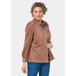 GOLDNER Kurzgr&ouml;&szlig;e: Velourslederhemd in camel | Gr.: 19