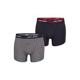 Happy Shorts 2er-Set: Boxershorts in Grau/ Schwarz | Gr.: XL