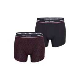 Happy Shorts 2er-Set: Boxershorts in Schwarz/ Rot | Gr.: L