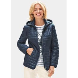 GOLDNER Kurzgr&ouml;&szlig;e: Kapuzenjacke mit Stehkragen in marine | Gr.: 24