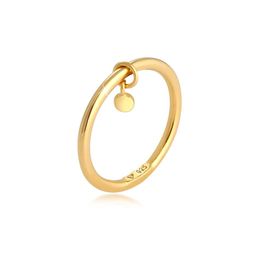 Elli Ring 925 Sterling Silber Geo, Pl&auml;ttchen in Gold | Gr.: 54