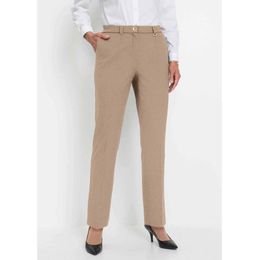 GOLDNER Hose LOUISA Bequeme Hose LOUISA COMFORT+ mit Bügelfalte in beige | Gr.: 48