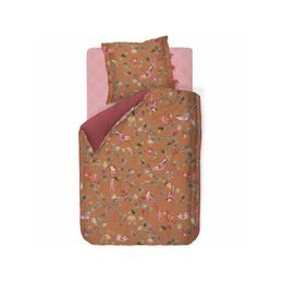 PIP Studio Perkal-Bettw&auml;sche-Set "Good Nightingale" in Hellbraun | Gr.: 135x200 cm