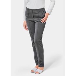 GOLDNER Moderne Hose LOUISA mit streckenden Biesen in graphitgrau | Gr.: 40